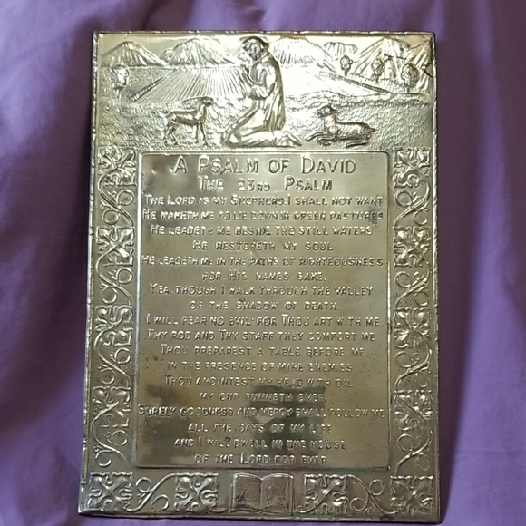Wall Decor | Vintage Brass Psalm Of David Plaque | Poshmark